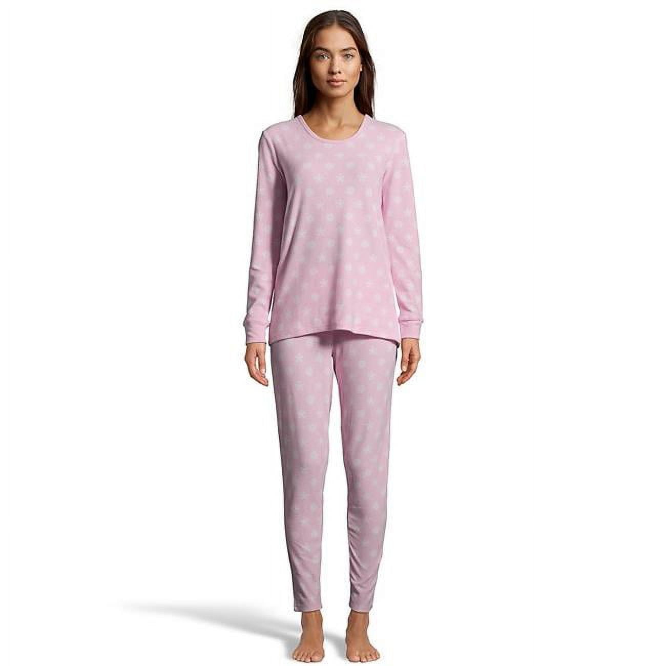 Hanes 889835213461 Womens Thermal Texture Set - Pink Star - Extra Large ...