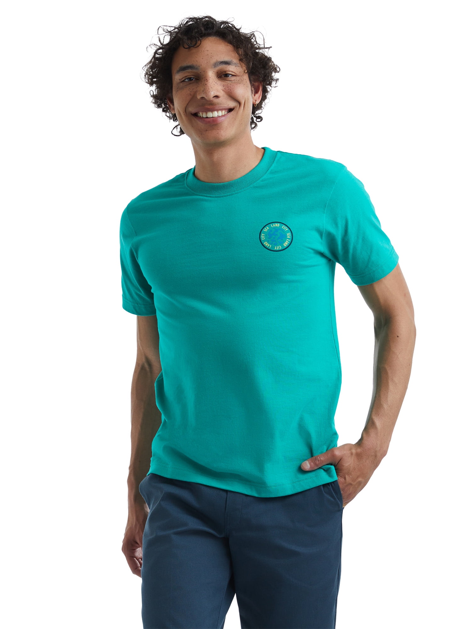 Hanes All Gender Explorer Collection City, Land, Sea Patch Graphic T ...