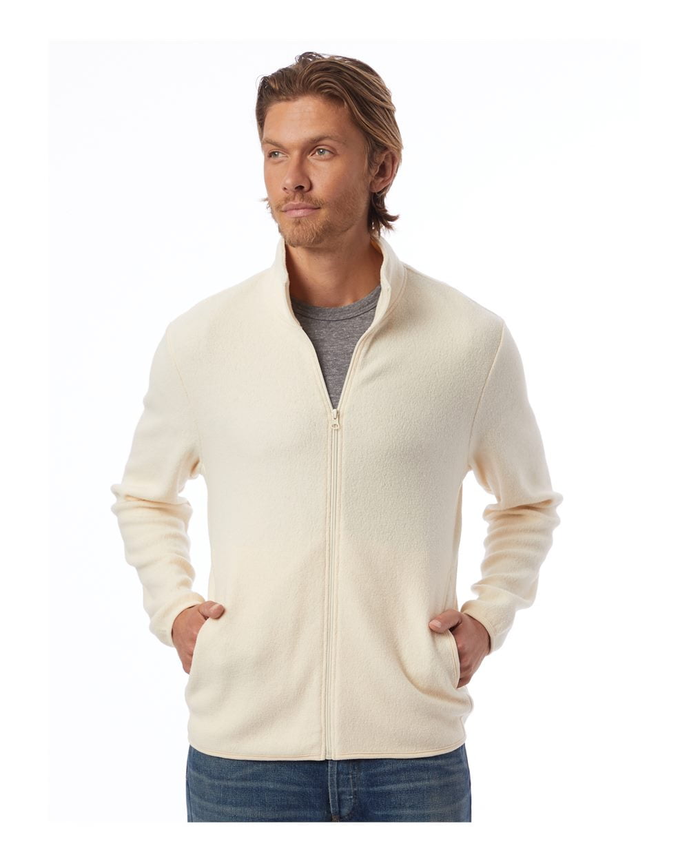 Hanes Alternative Men's Eco Teddy Full-Zip Jacket 3262RT Eco Canvas XS ...