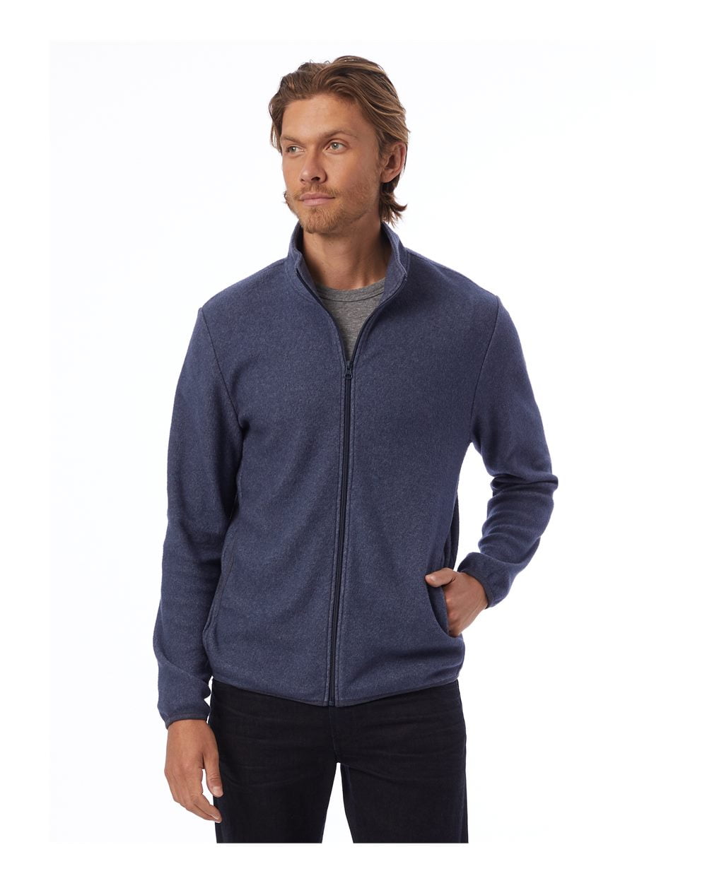 Hanes Alternative Men's Eco Teddy Full-Zip Jacket 3262RT Eco Navy 2XL ...