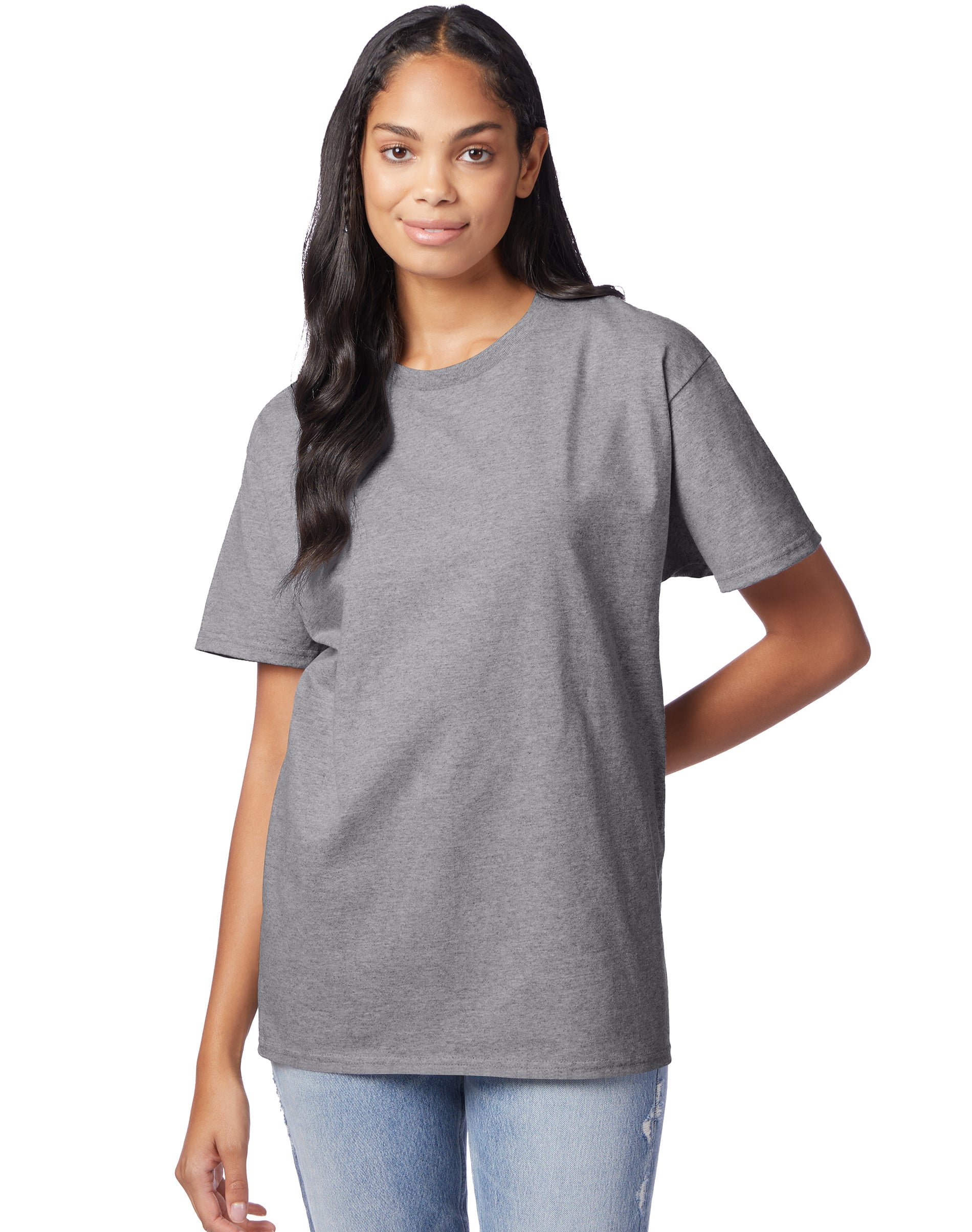 Hanes Authentic Men's Short Sleeve Crewneck T-Shirt, Big and Tall Sizes Available S-5XL ...