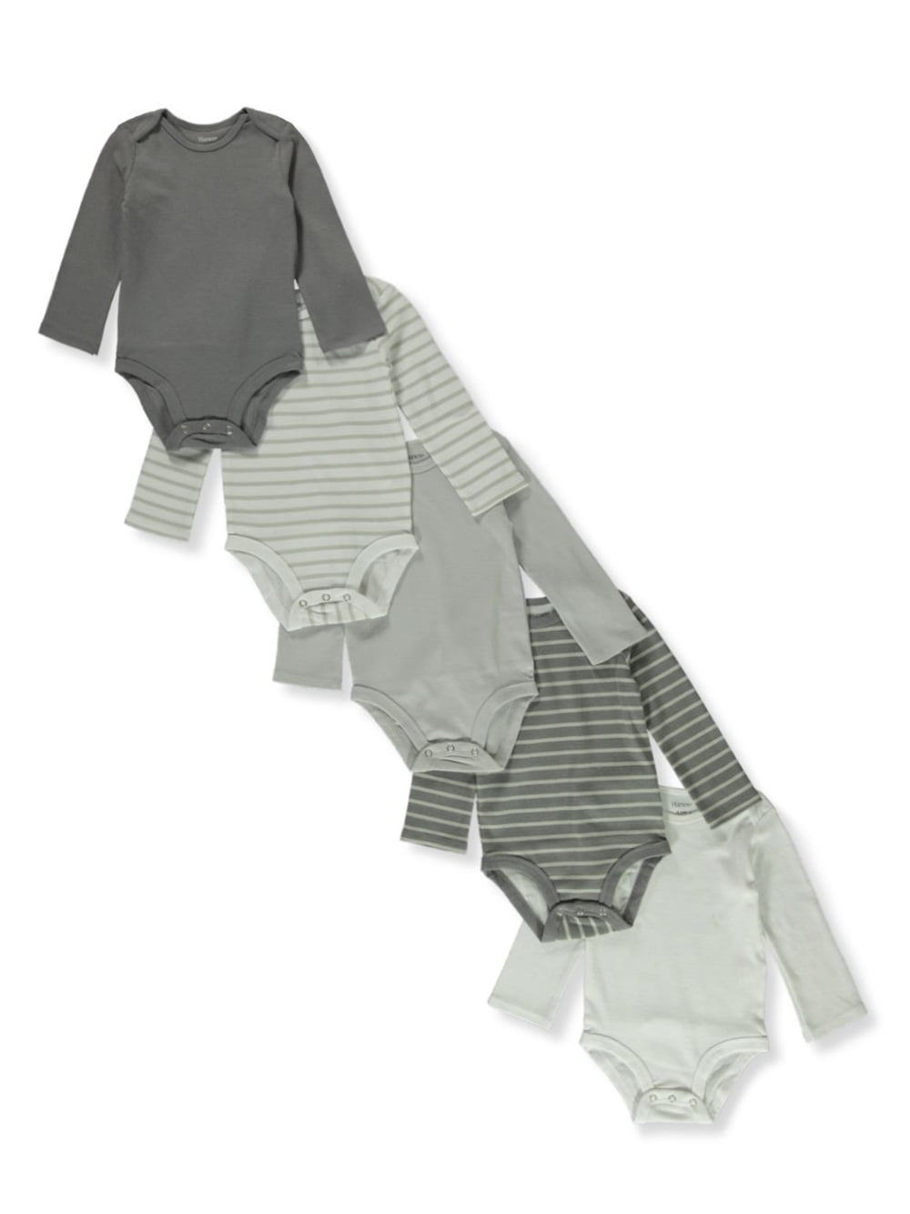 Hanes Baby Long Sleeve, Ultimate Flexy Bodysuits Boys & Girls, 5-Pack ...