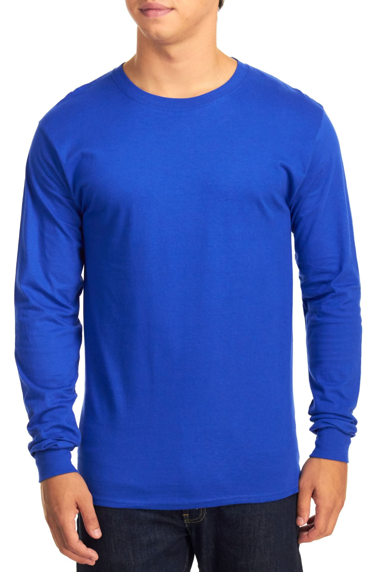 Hanes Beefy Crew Neck Long Sleeve T-Shirt (Men's Medium) - Walmart.com