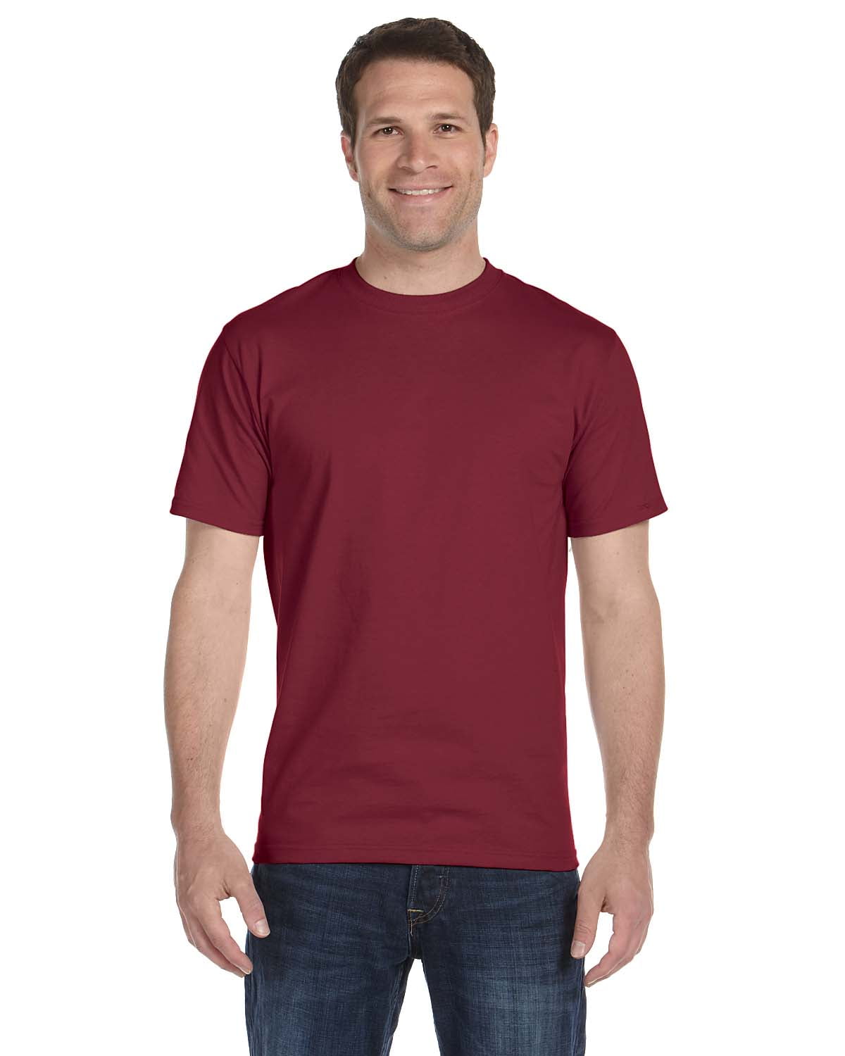 Hanes - Beefy-T T-Shirt - 5180, Cardinal, S, Pack Of 2, Hanes Mens T ...