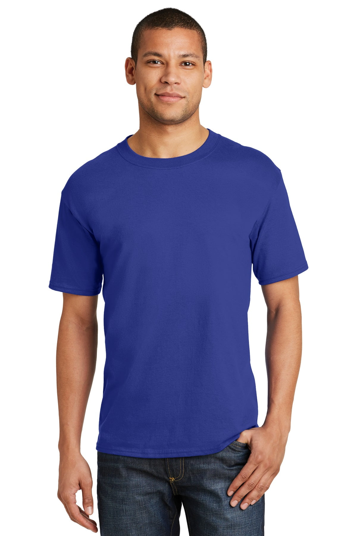 Hanes - Beefy-T T-Shirt - 5180, Deep Royal, 3X, Pack Of 2, Hanes Mens T ...