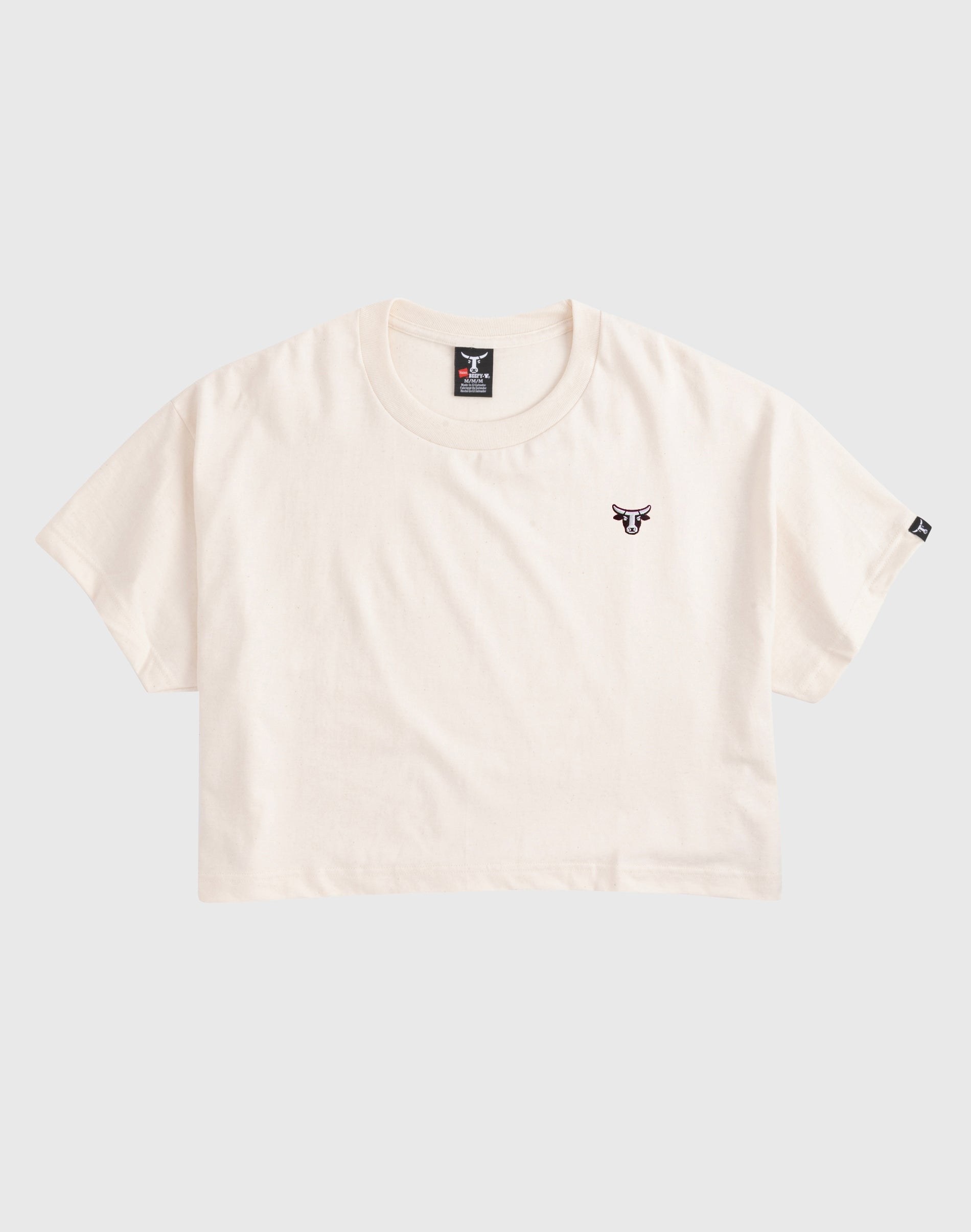 Hanes Beefy-T Women's Cropped T-Shirt Natural L - Walmart.com