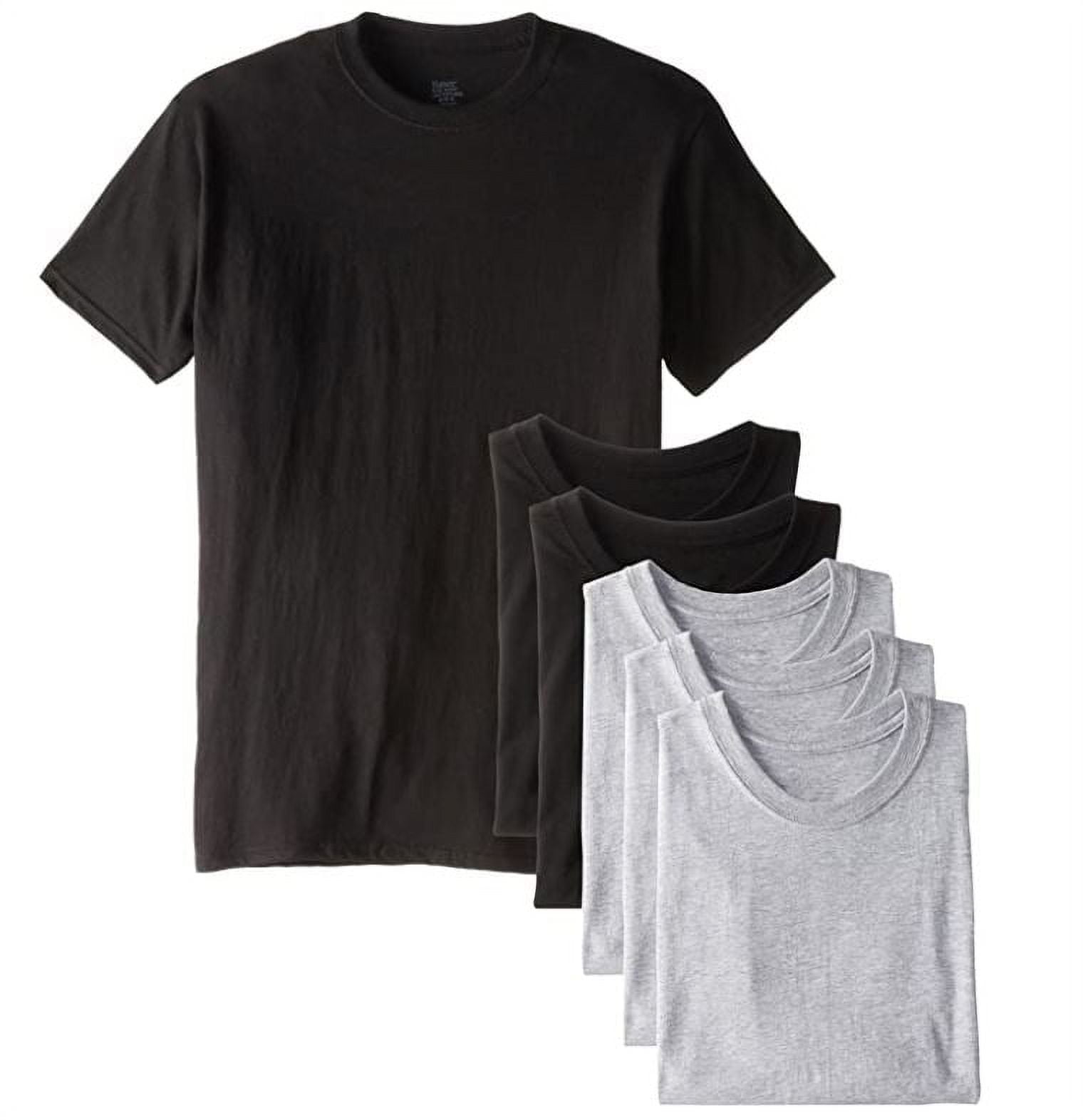 Hanes Best Men's 6 Pack Crew Neck Cotton Tagless T-Shirts (Solids ...