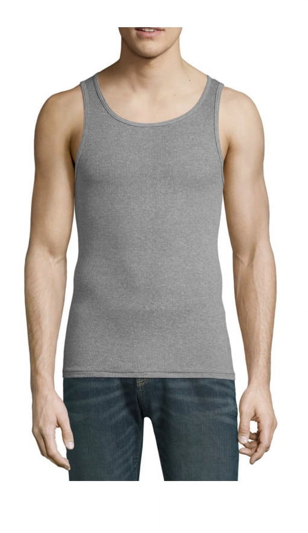 Hanes Best Tagless Cool Comfort Cotton Tank Tagless A-Shirts All Gray 6 ...