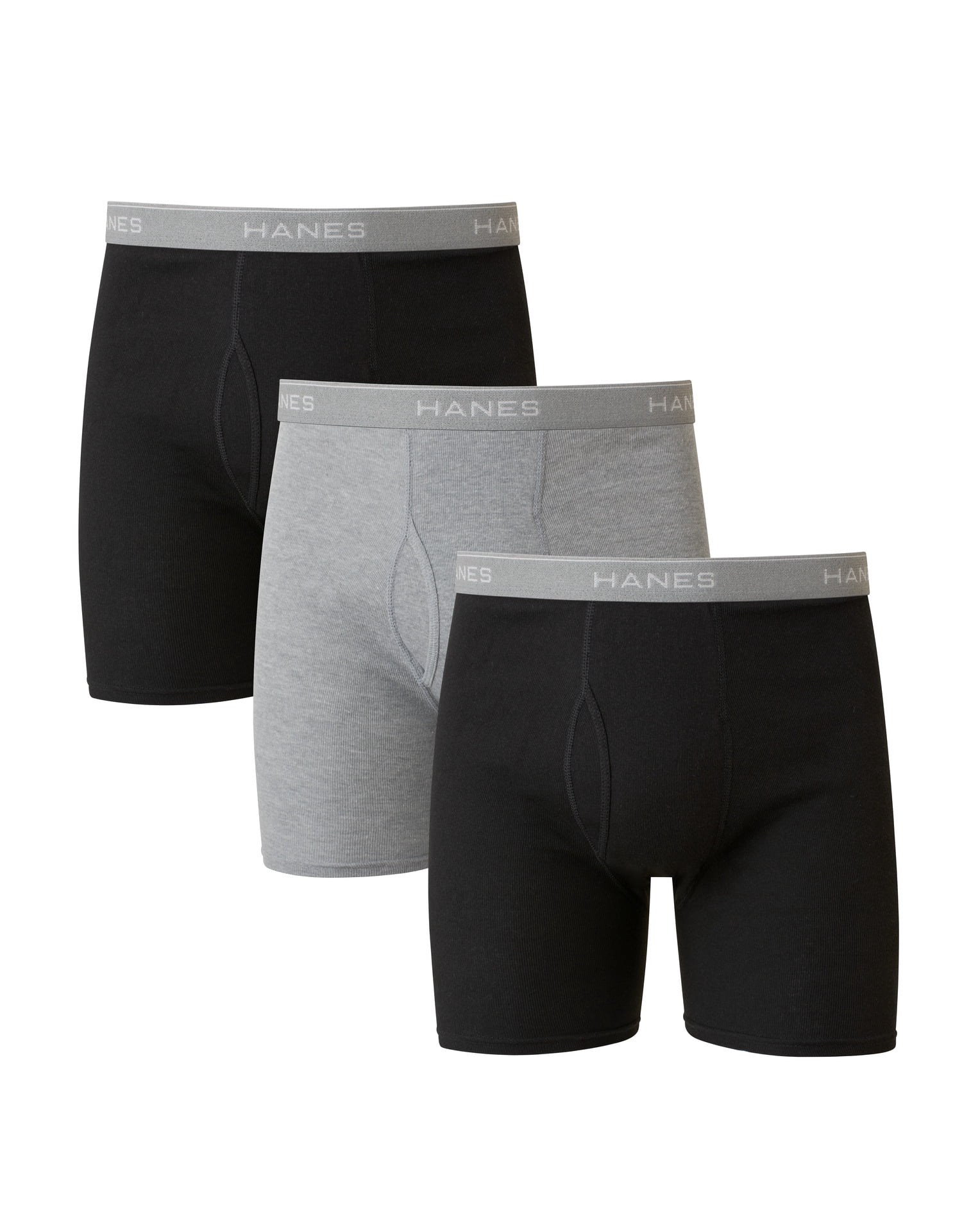Hanes Big Man Underwear, Boxer Brief Underwear Pack, Cotton, 3-Pack ...