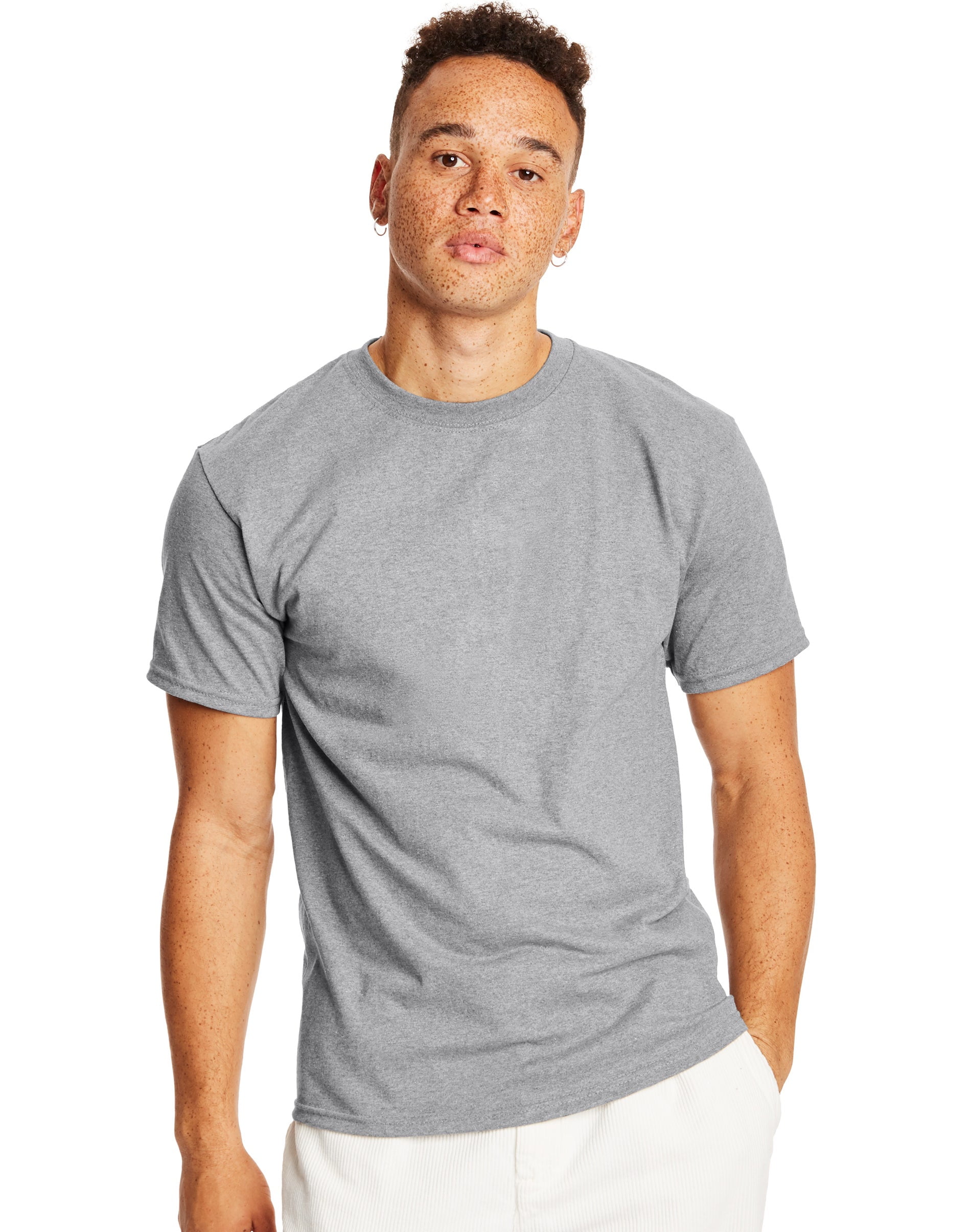 Hanes Authentic Men's Short Sleeve Crewneck T-Shirt, Big and Tall Sizes ...