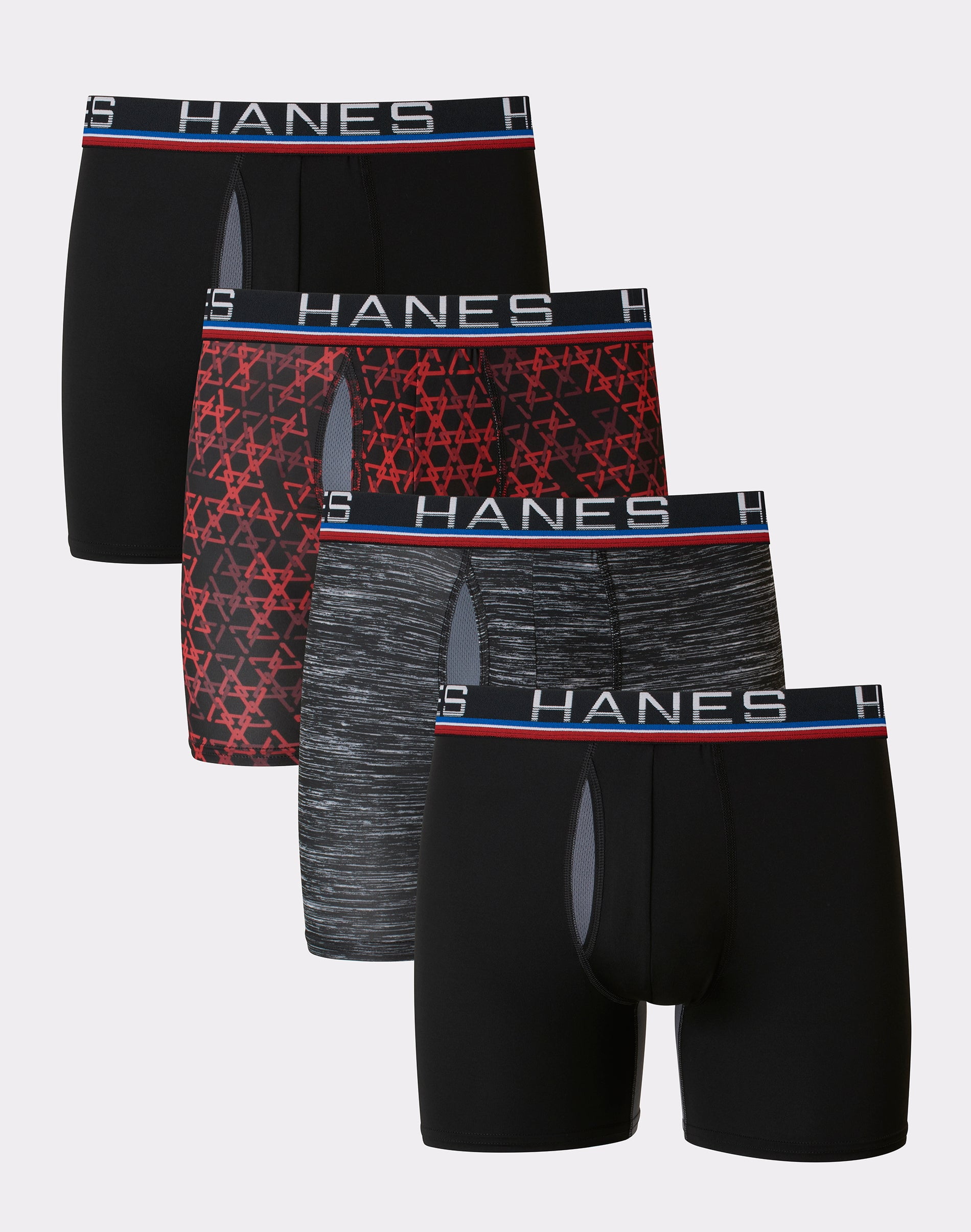 Hanes Boxer Brief 4-Pack Sport Men X-Temp Total Support Pouch Comfort ...