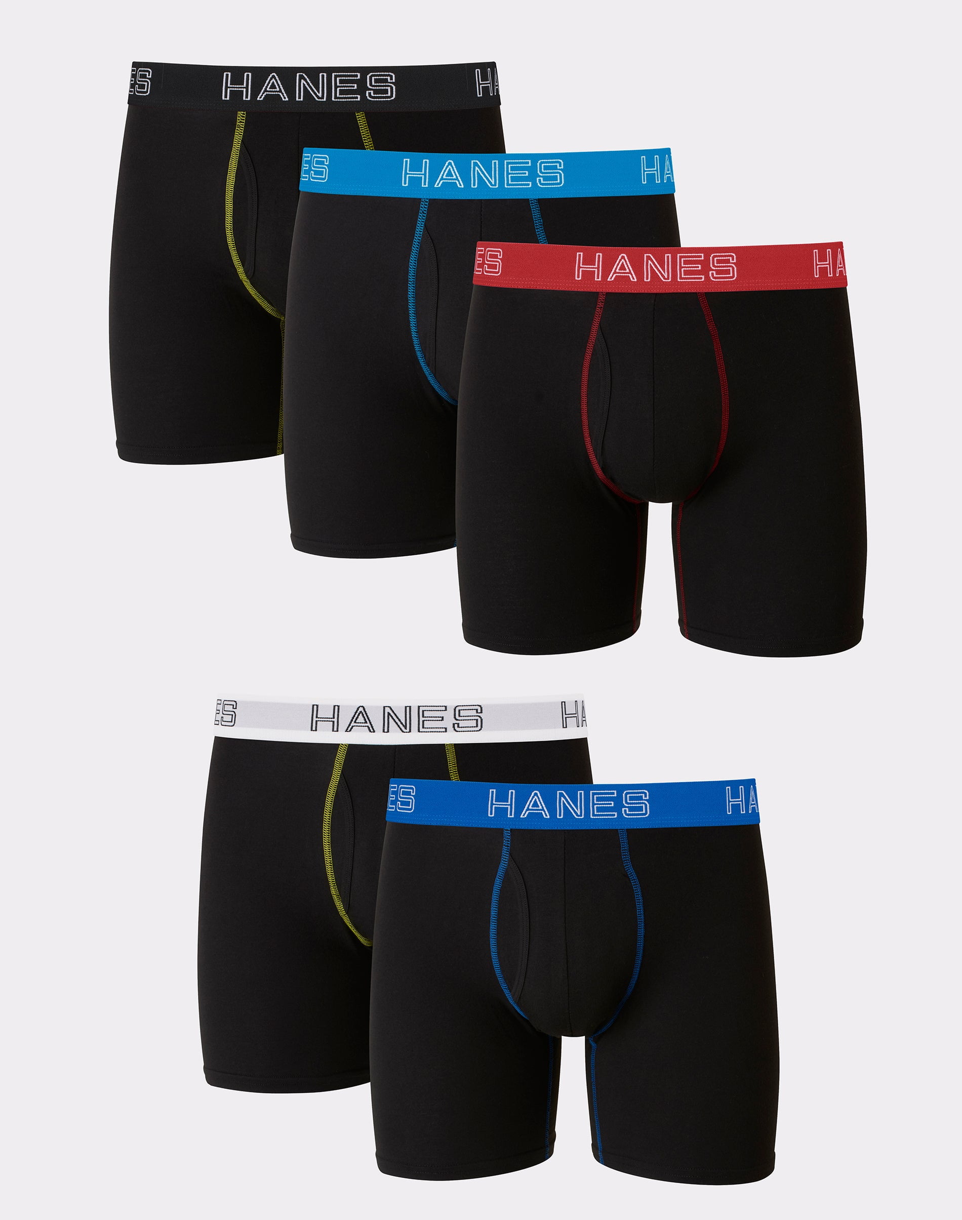 Hanes Boxer Brief 5-Pack Men Stretch Ultimate Tagless Comfort Flex ...