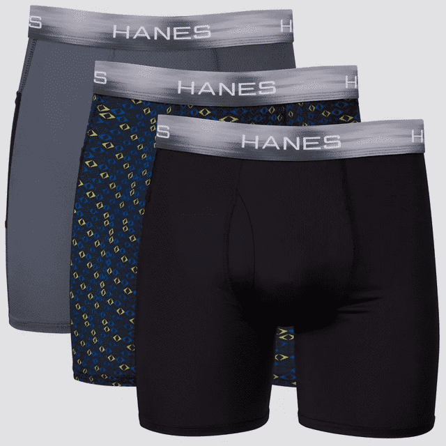 Hanes Boxer Briefs 3-Pack X-Temp Ultimate Utility Pocket Men's Wicking ...