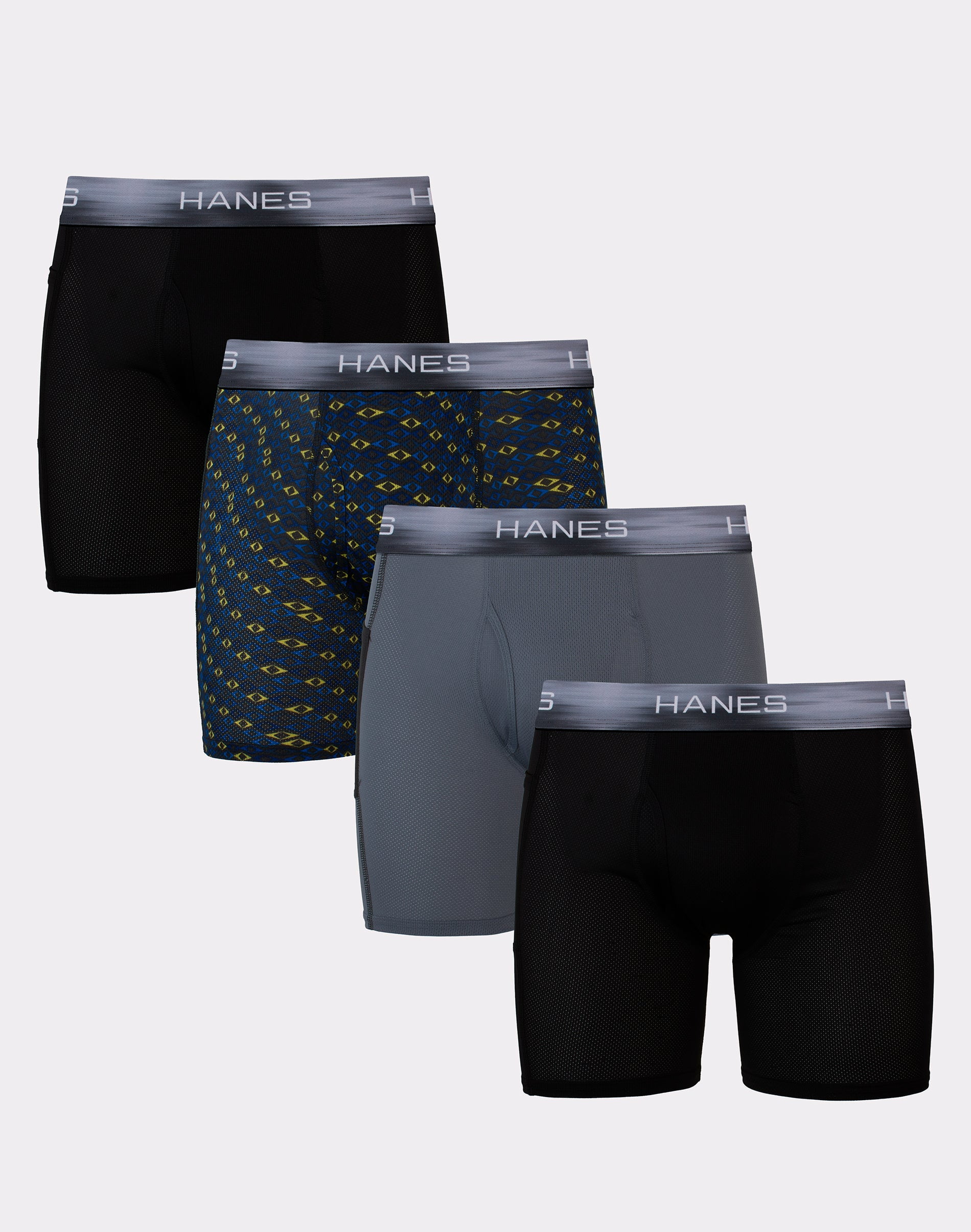Hanes Boxer Briefs 4-Pack Men's X-Temp Utility Pocket, Wicking, Odor ...