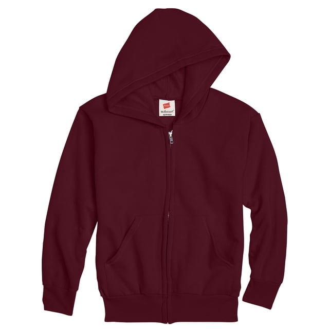 Hanes Boys EcoSmart Fleece Full Zip Hooded Jacket, Sizes 4-18 - Walmart ...