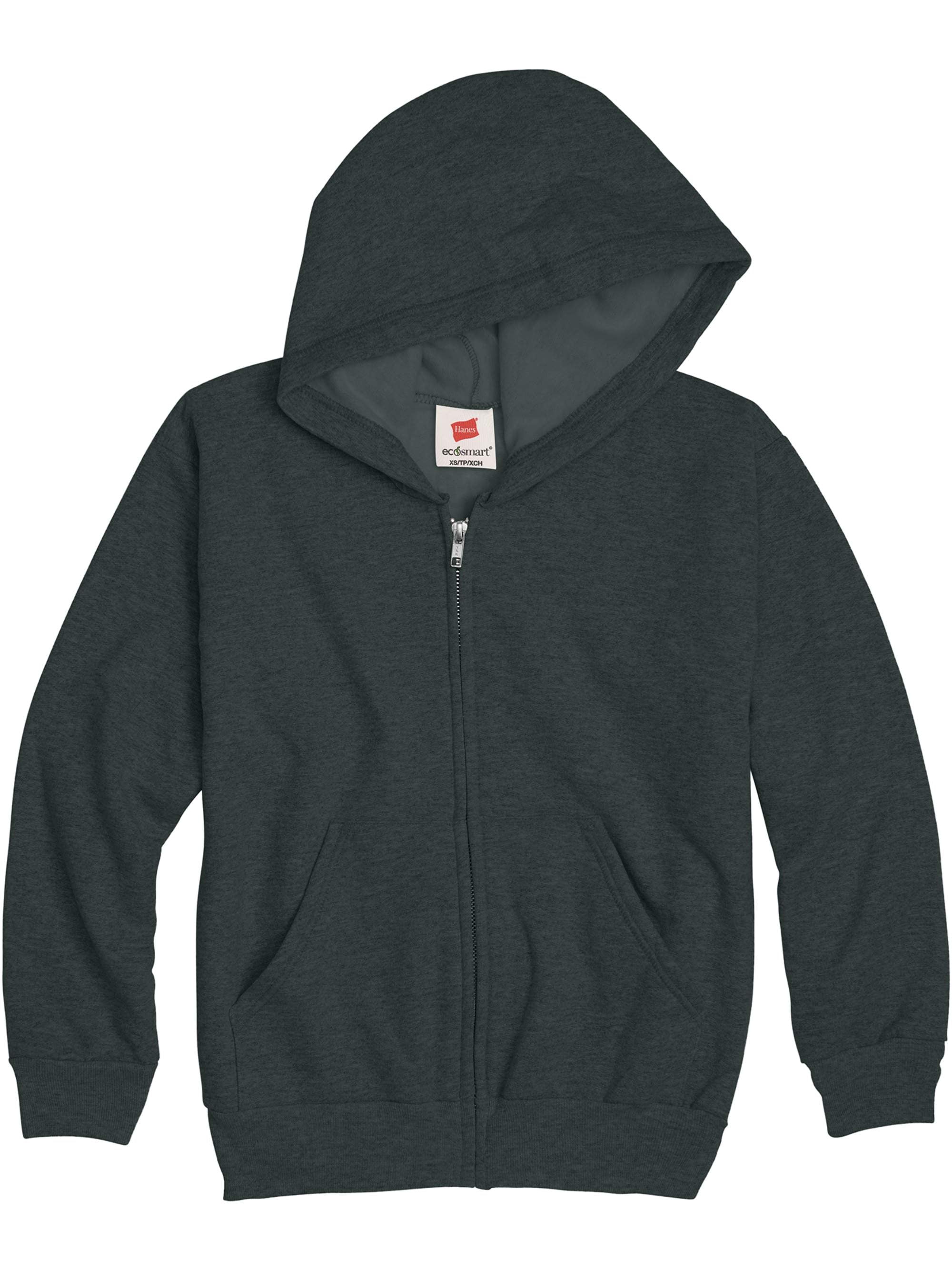 Hanes Boys EcoSmart Fleece Full Zip Hooded Jacket, Sizes 4-18 - Walmart.com