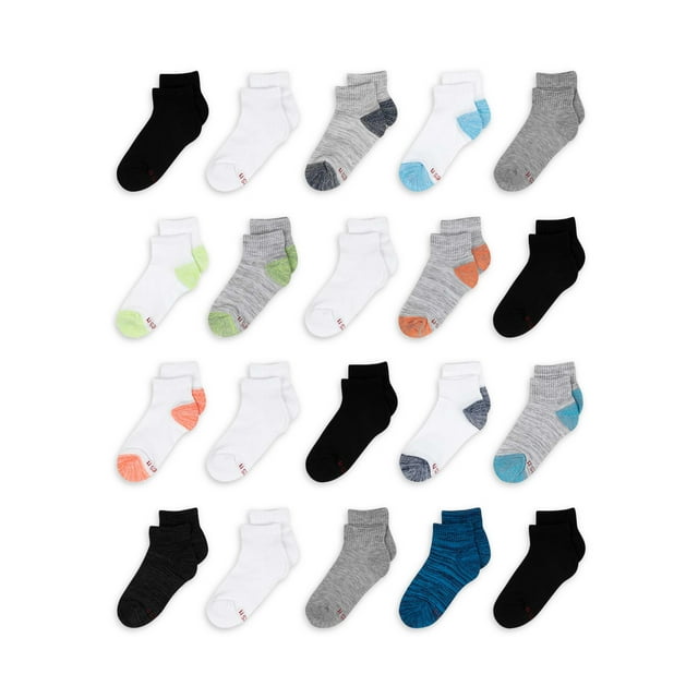 Hanes Boys Extreme Value Ankle Socks, 20 Pack - Walmart.com