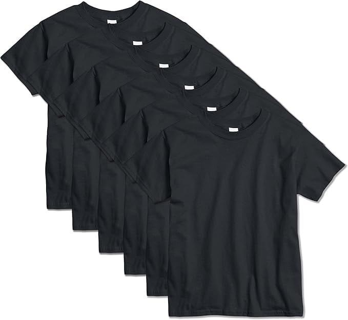 Hanes Boys/Girls Essentials 100% Cotton Short Sleeve T-shirt Black 2T ...