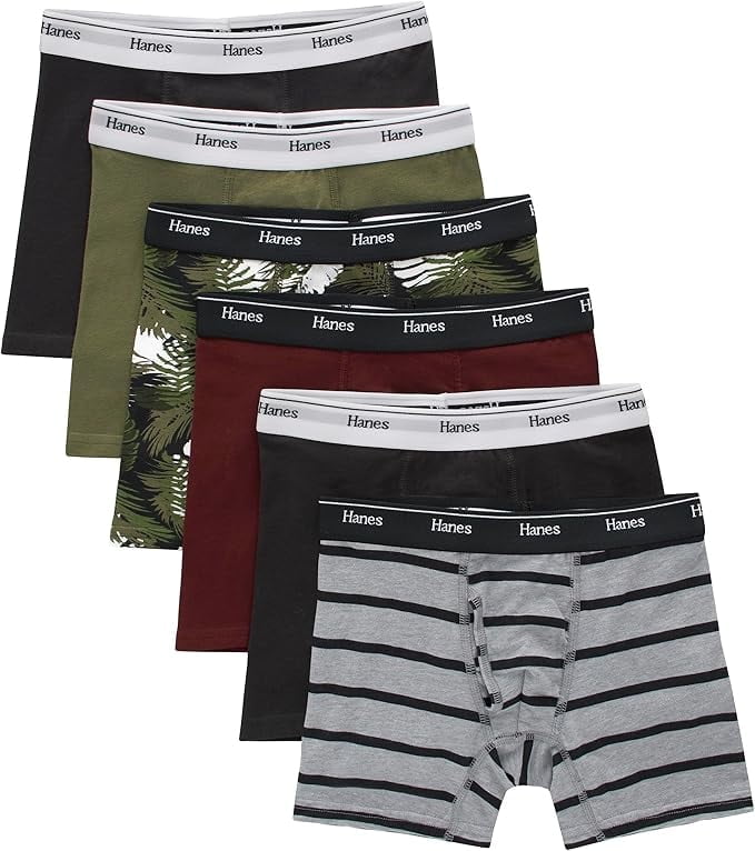 Hanes Boys' Originals Boxer Briefs, Tween Boy Underwear, Cotton Stretch ...