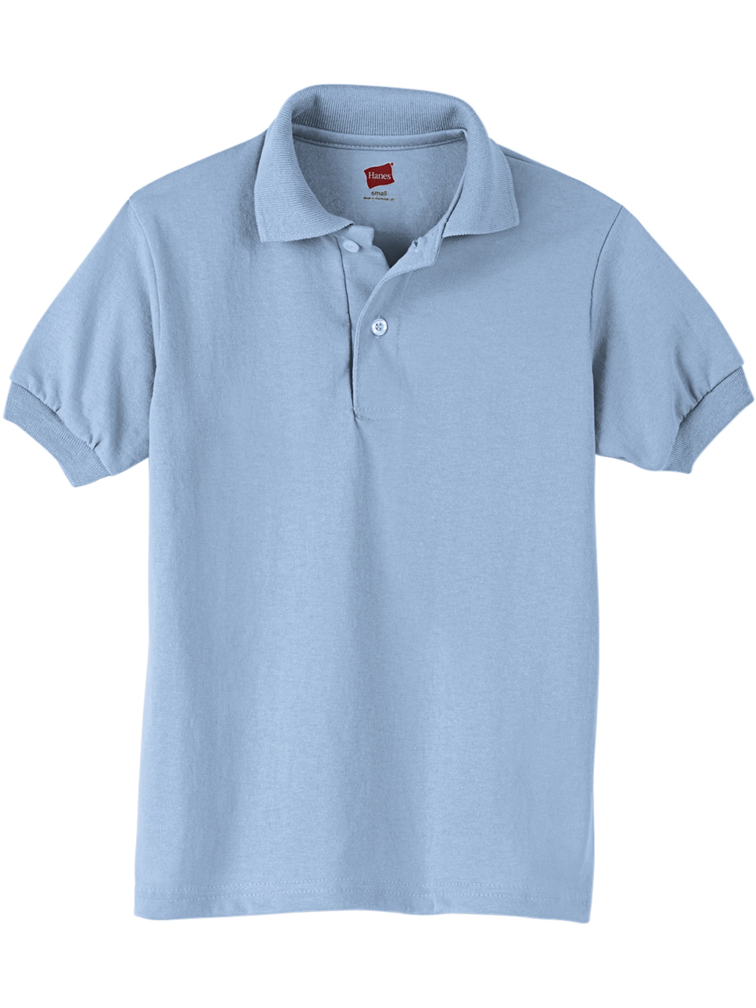 Hanes Boys School Uniform 4-18 EcoSmart Jersey Polo Shirt - Walmart.com