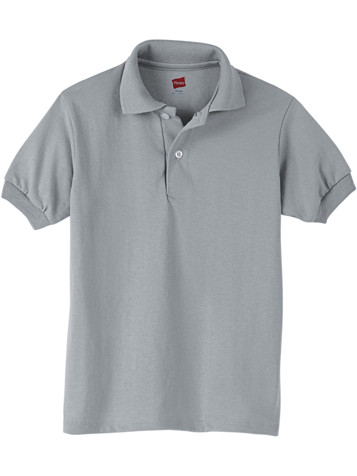 Hanes Boys School Uniform 4-18 EcoSmart Jersey Polo Shirt - Walmart.com