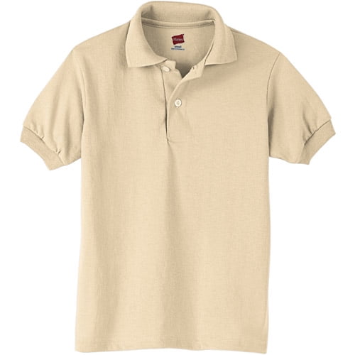 Hanes Boys School Uniform Lightweight Comfortblend EcoSmart Jersey Polo ...