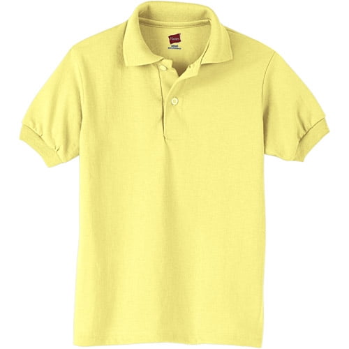 Hanes Boys School Uniform Lightweight Comfortblend EcoSmart Jersey Polo ...