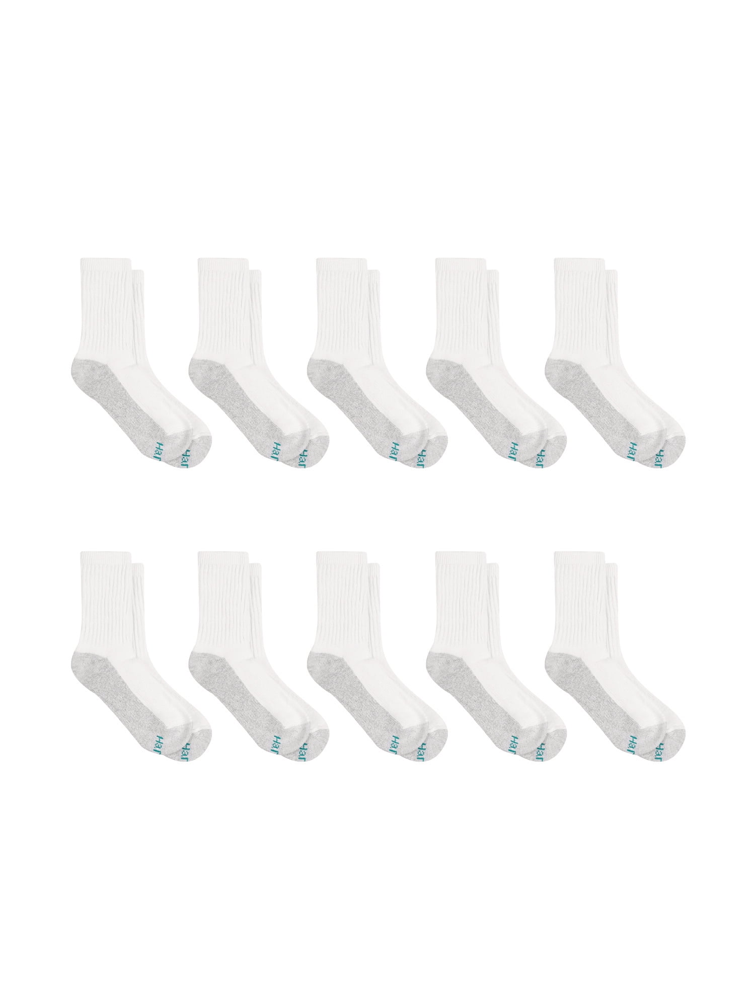 Hanes Boys Crew Socks, Cushioned, Double Tough Durability, Sizes S-L ...