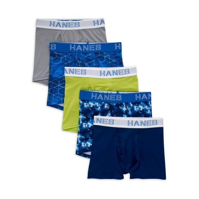 Hanes Boys' X-Temp Stretch Boxer Brief Underwear, 5-Pack, Sizes S-XXL ...