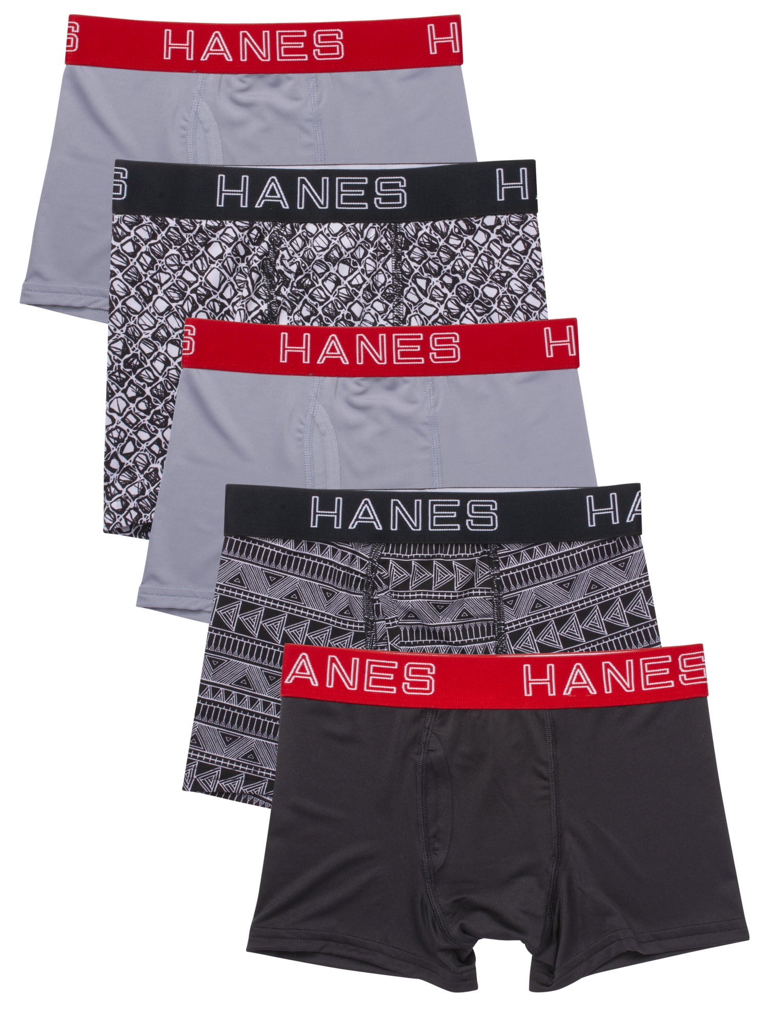 Hanes Boys' X-Temp Stretch Boxer Briefs 5-Pack Tagless Breathable ...
