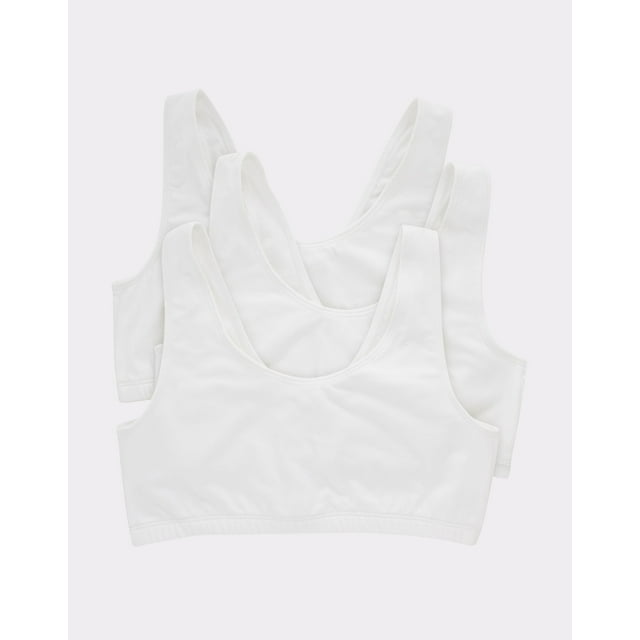 Hanes Bralette 3-Pack Women's Bra Cotton Scoopneck Crop Sports Low ...