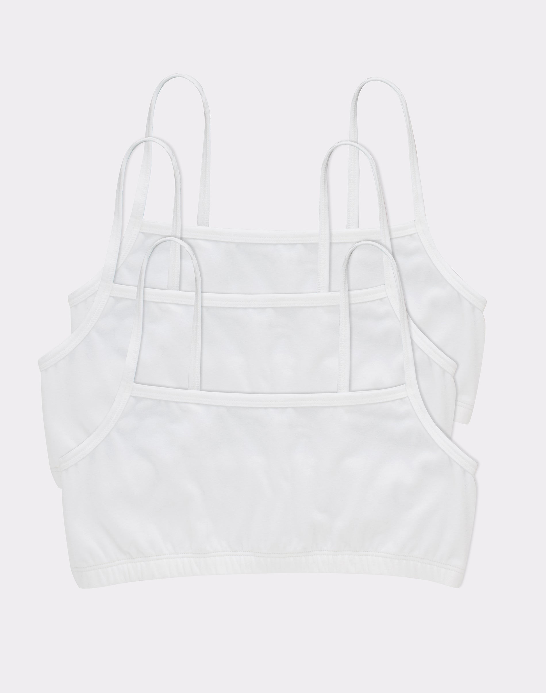 Hanes Bralette 3-Pack Women's String Crop Lightweight Soft Assorted ...