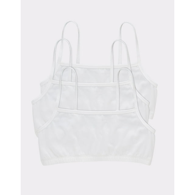 Hanes Bralette 3-Pack Women's String Crop Lightweight Soft Assorted ...