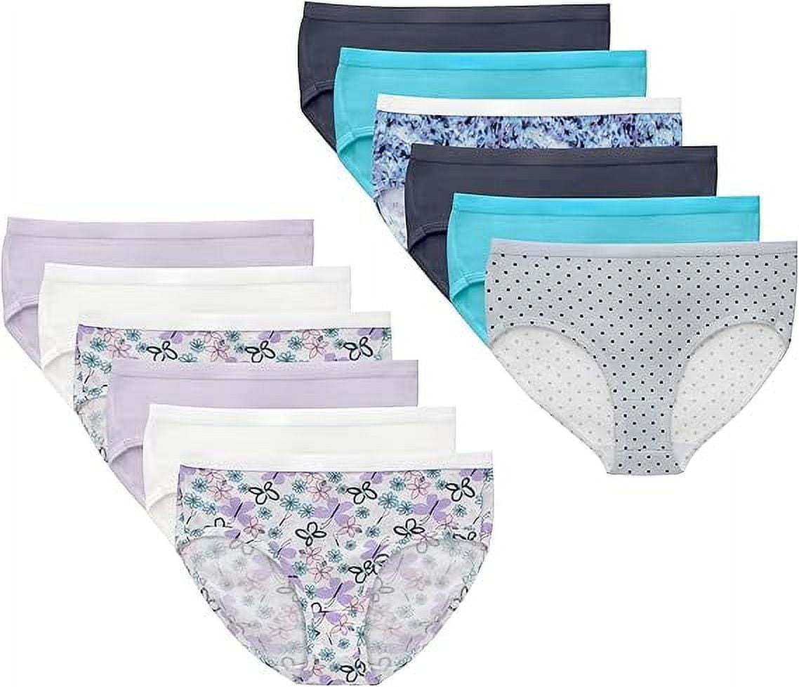 Hanes Brief Underwear, Stretch Cotton Panties for Girls, Assorted, 12 ...