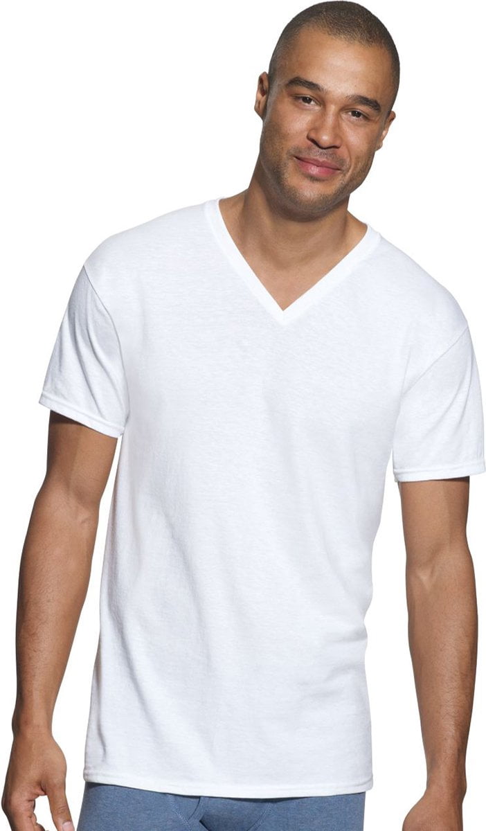 Hanes Classics Men's Traditional Fit V-Neck Undershirt 3-Pack_White ...