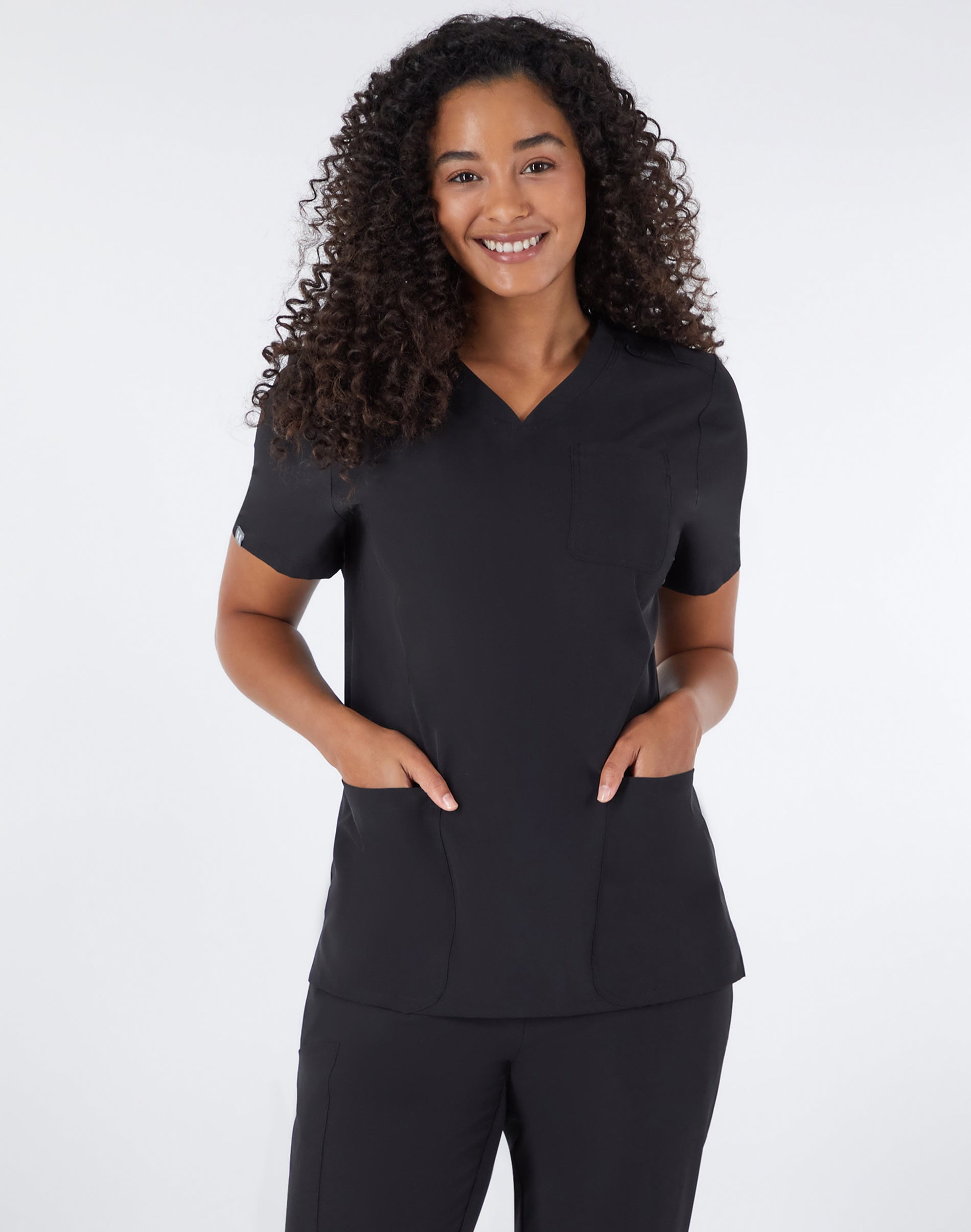 Hanes Comfort Fit Scrubs Women's Rib Back Scrub Top New Ebony XL ...