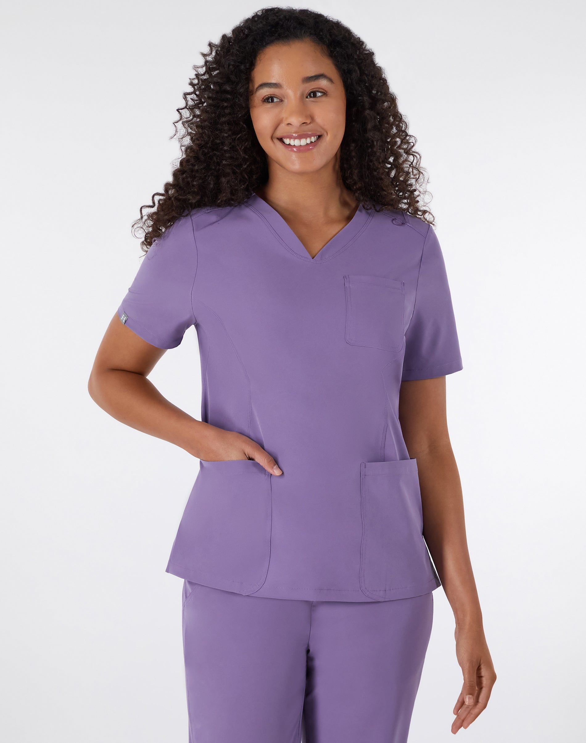 Hanes Comfort Fit Scrubs Women's Rib Back Scrub Top Soft Plum M ...