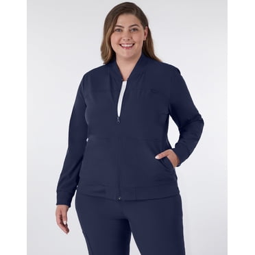 Landau Women's Medical Long Sleeve Tailored Fit 3-Pocket Coat, 3-Button ...