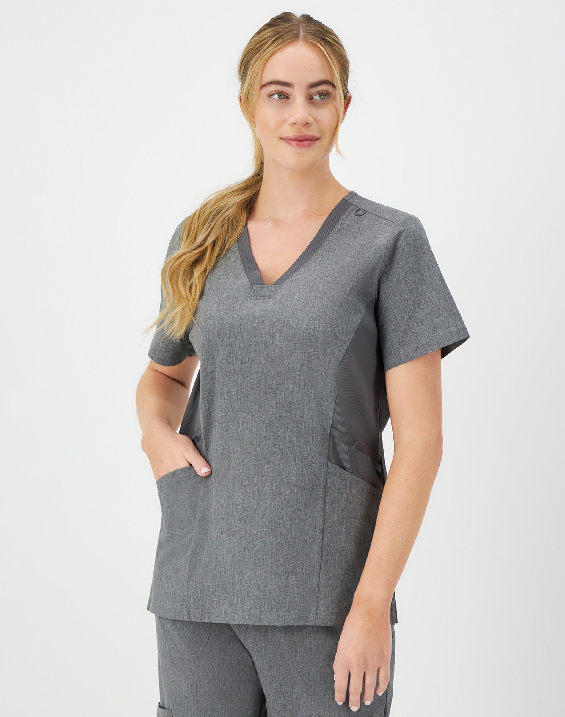 Hanes Comfort Fit Scrubs Women's Scrub Top Ebony Heather L - Walmart.com