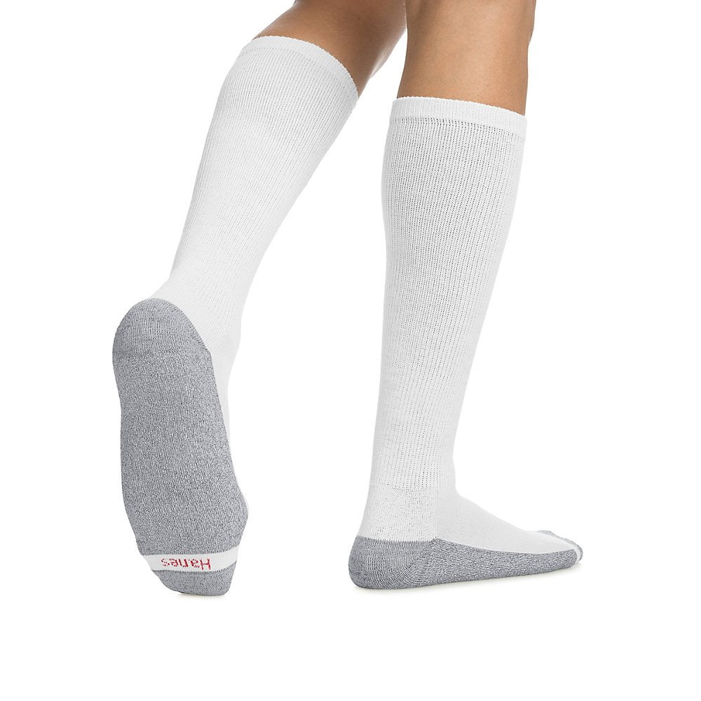 Hanes ComfortBlend Over-the-Calf Crew Socks (909/6) White - Walmart.com