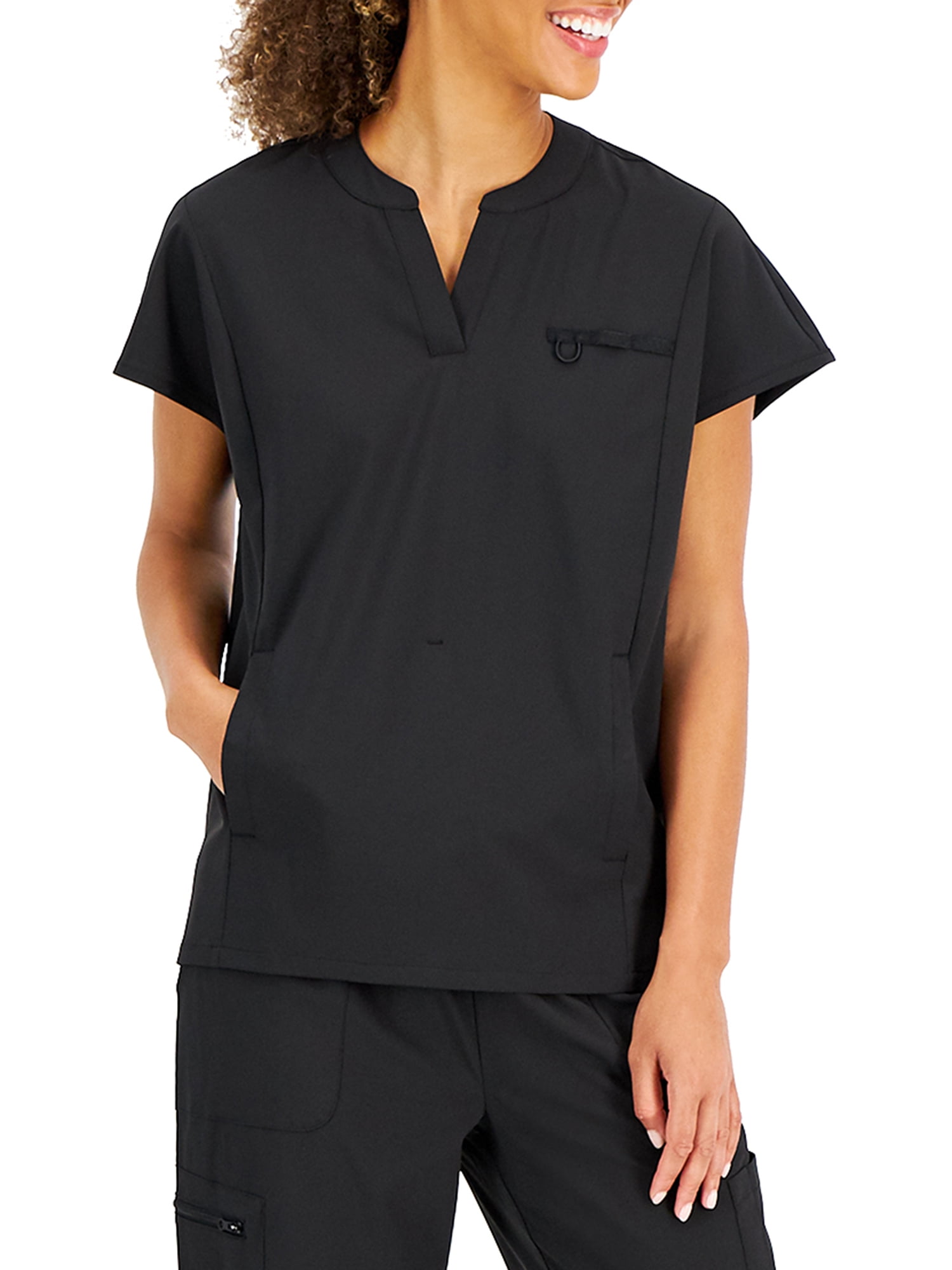 Hanes ComfortFit Stretch Women's and Women's Plus Mandarin Scrub Top ...