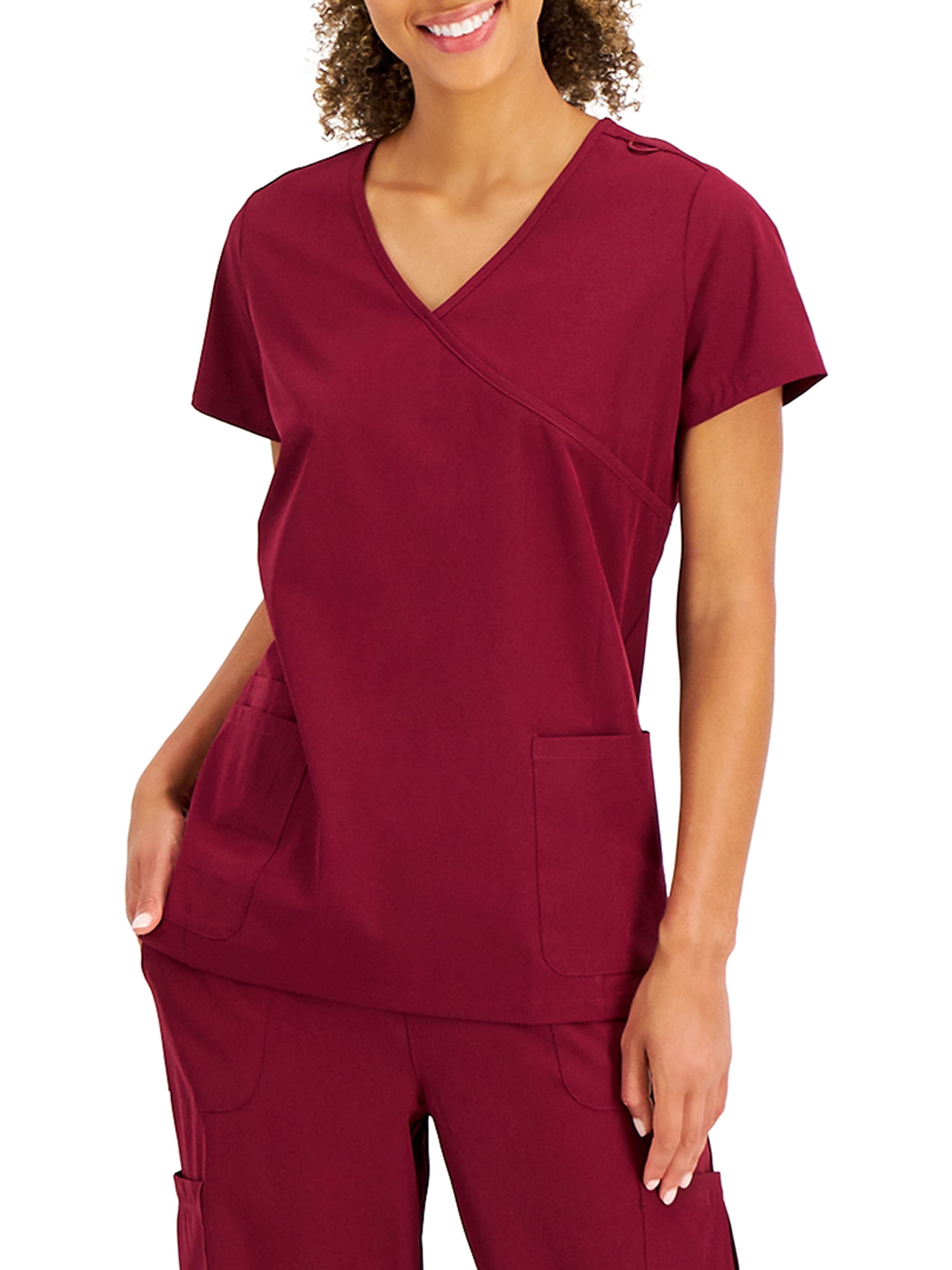 Hanes ComfortFit Stretch Women's and Women's Plus Wrap Scrub Top ...