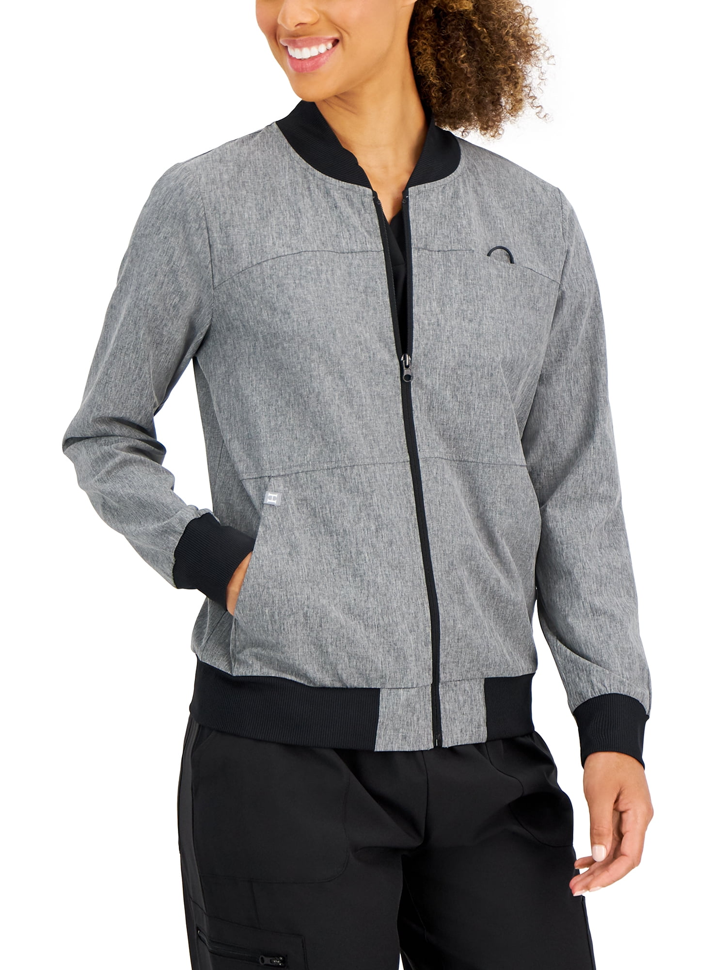Hanes ComfortFit Women's Plus Bomber Scrub Jacket with Zip Front and ...