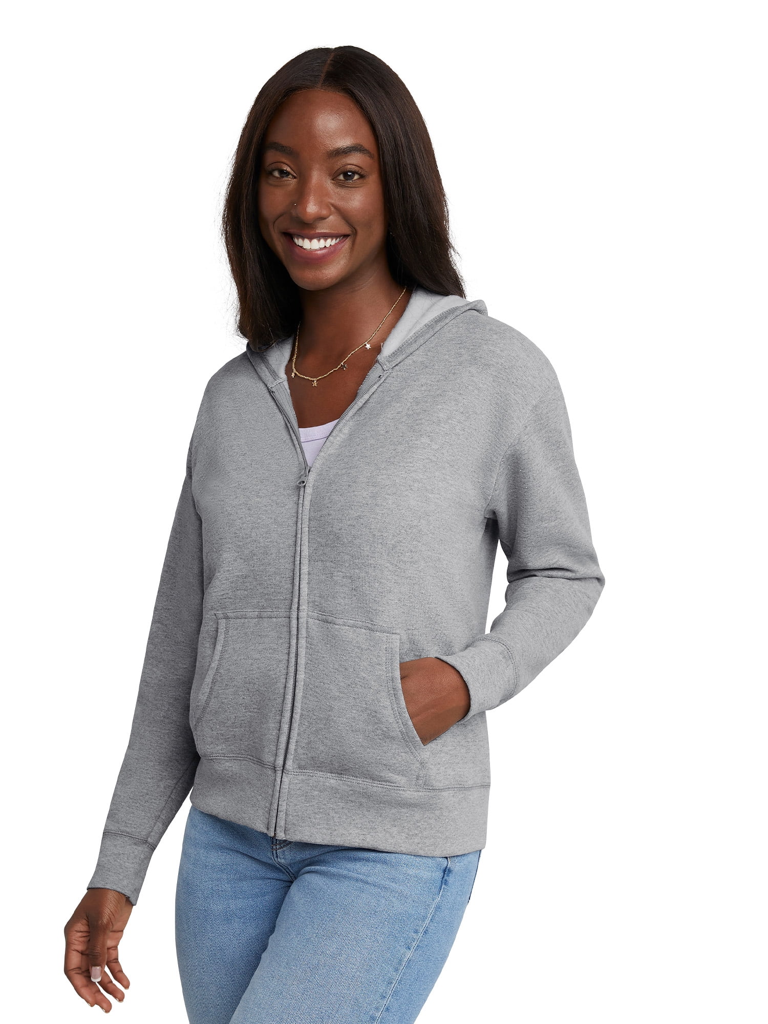 Hanes ComfortSoft EcoSmart Women's Fleece Full-Zip Hoodie Sweatshirt ...
