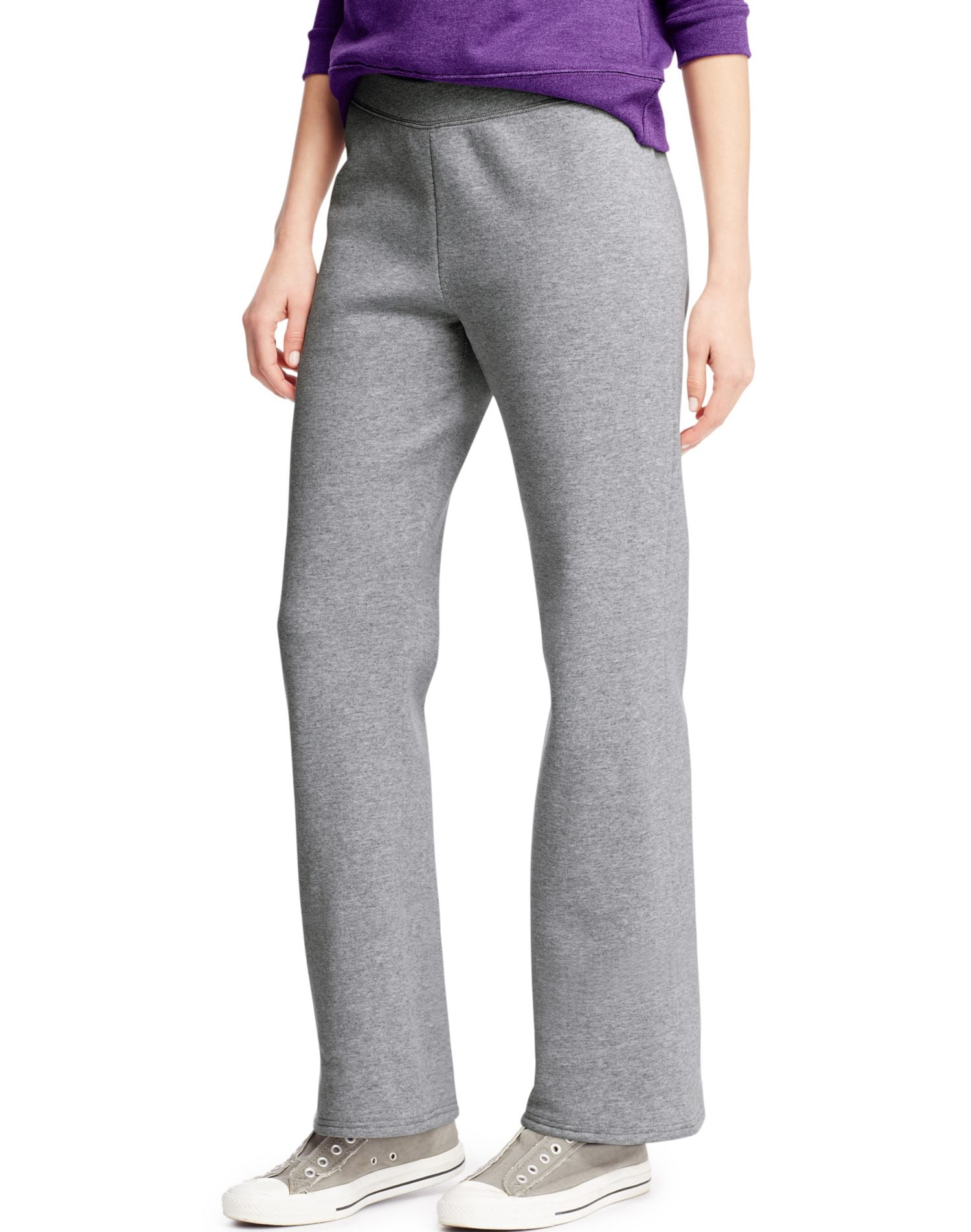 Hanes ComfortSoft EcoSmart Women's Open Bottom Fleece Sweatpants, Sizes ...