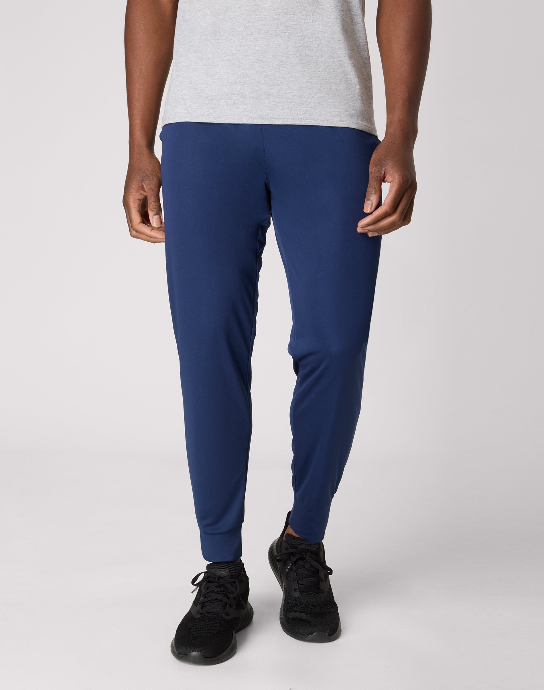 Hanes Cool DRI Men’s Joggers, 3-Pack, Moisture Wicking, 29" Black/Navy ...