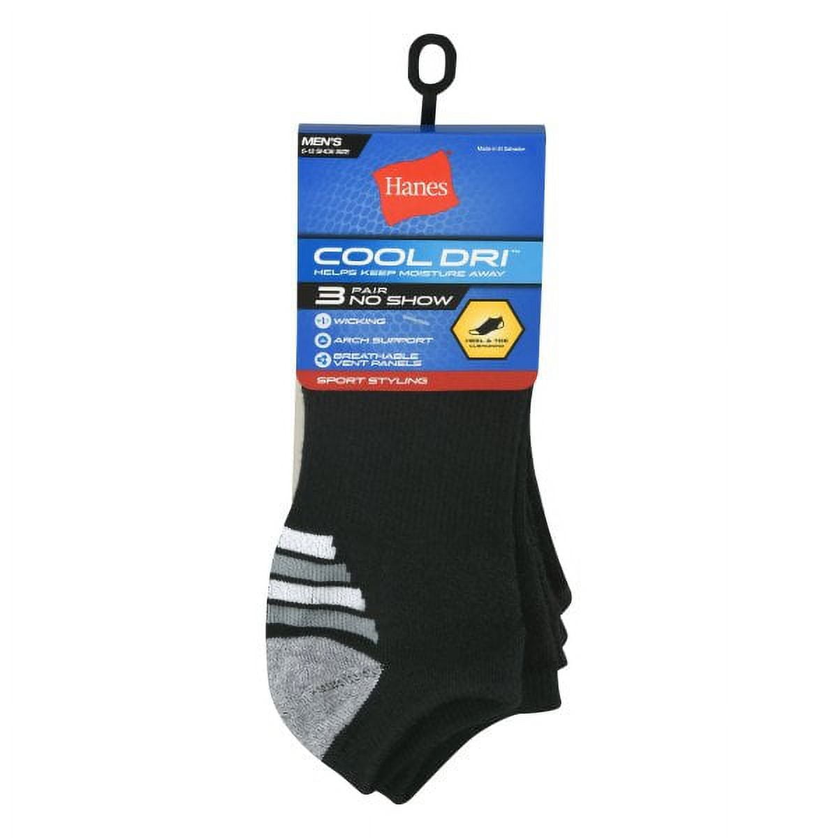 Hanes Cool DRI Men's No Show Socks with Ventilation, 3-Pairs - Walmart.com