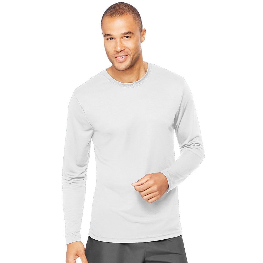 Hanes Cool DRI Performance Long-Sleeve T-Shirt (482L) White, XS - Walmart.com