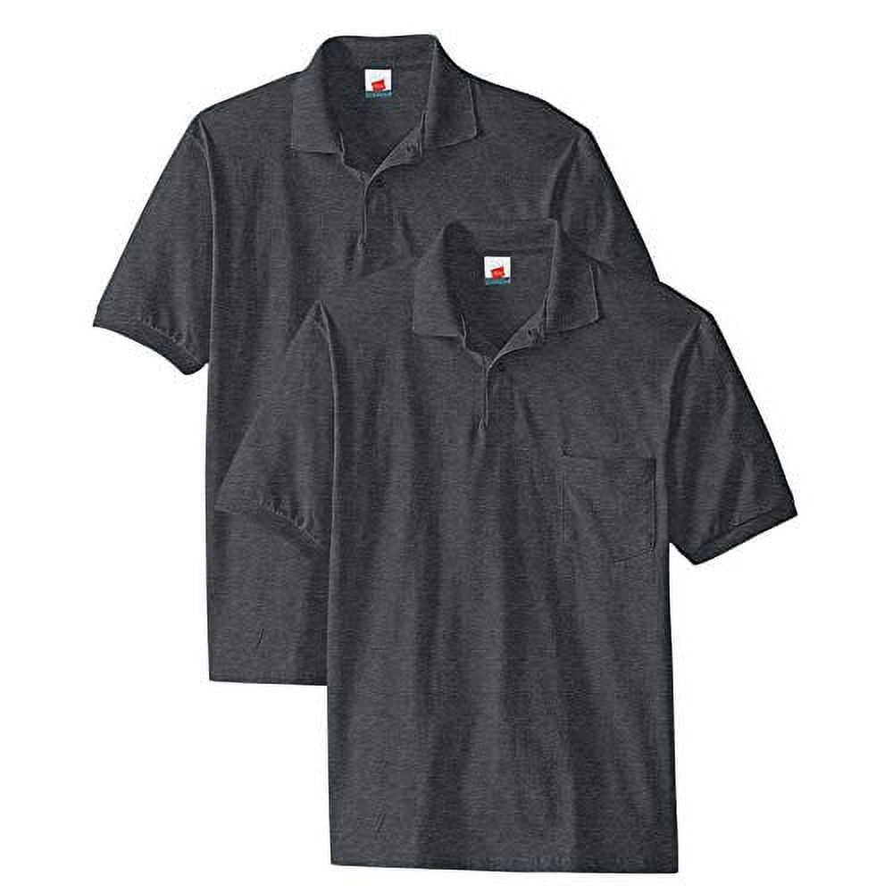 Hanes Cotton-Blend Jersey Men`s Polo with Pocket - Best-Seller, XL ...