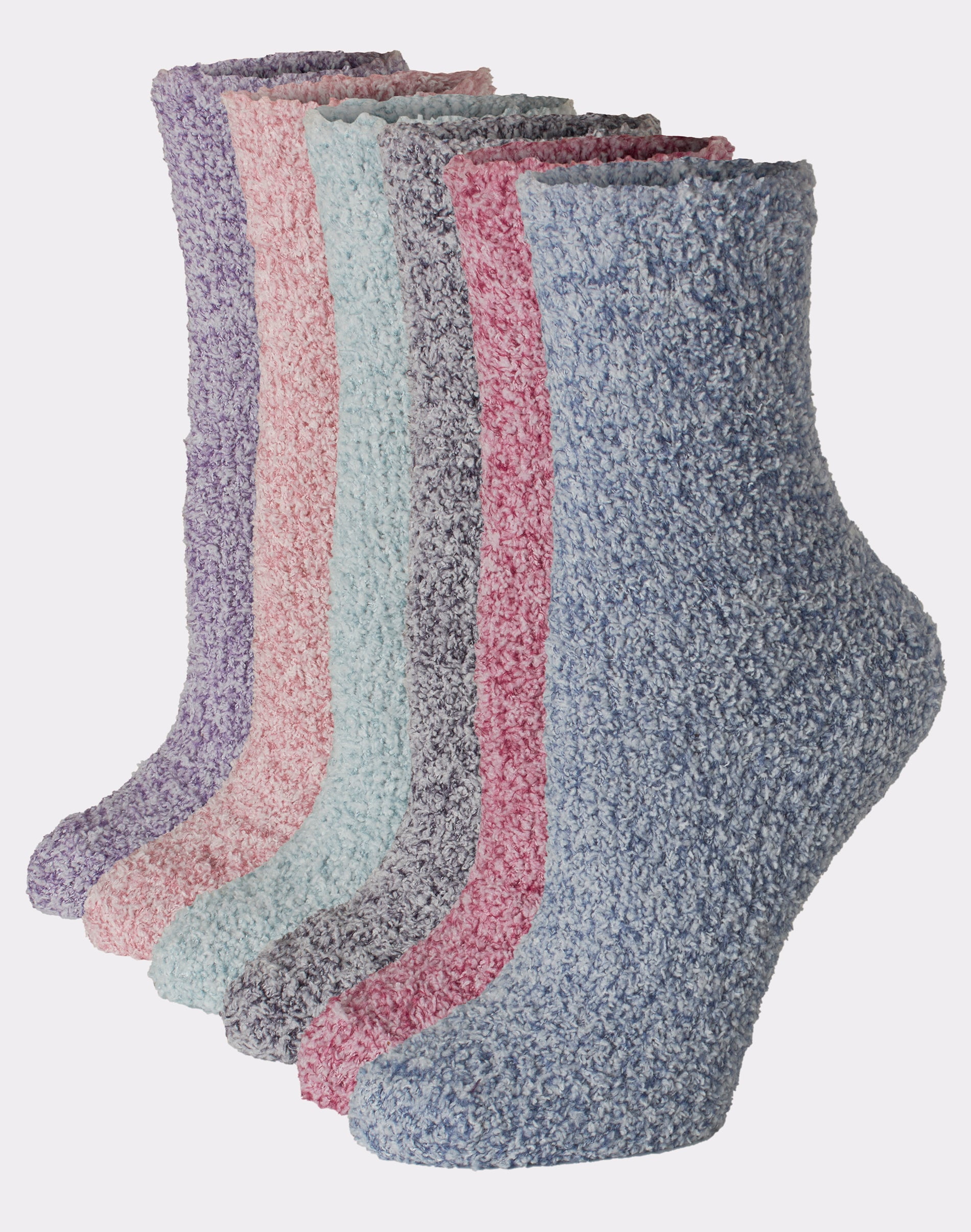 Hanes Cozy Crew Socks for Women, 6-Pack, Soft Fluffy Comfy, Size 5-9, 4 ...